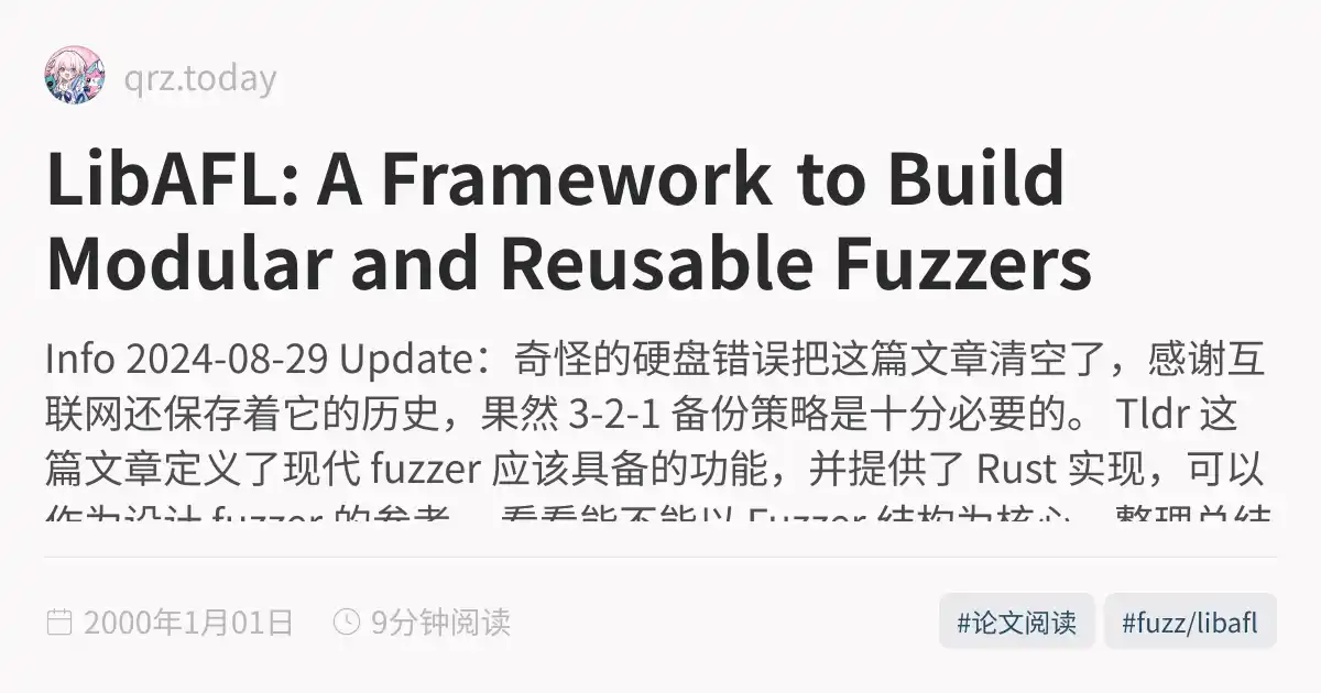 LibAFL: A Framework to Build Modular and Reusable Fuzzers